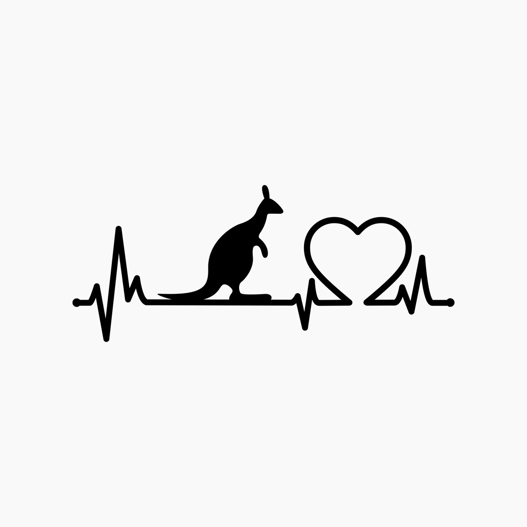 Kangaroo Heartbeat. Svg Png Eps Dxf Cut Files. - Etsy