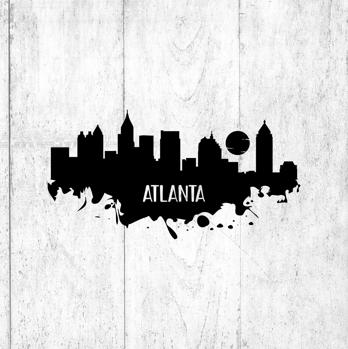 Atlanta Skyline Silhouette. Svg Png Eps Dxf Cut Files. - Etsy