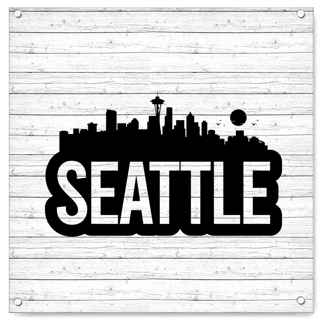 Seattle Bold Skyline. Svg Png Eps Dxf Cut Files. - Etsy