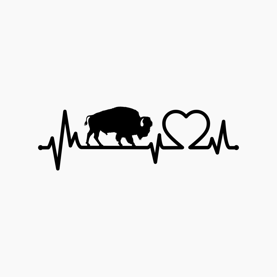 Buffalo Heartbeat. Svg Png Eps Dxf Cut Files. - Etsy