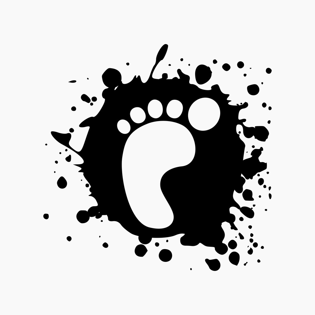Human Footprint Splat Ink. Svg Png Eps Dxf Cut Files. - Etsy