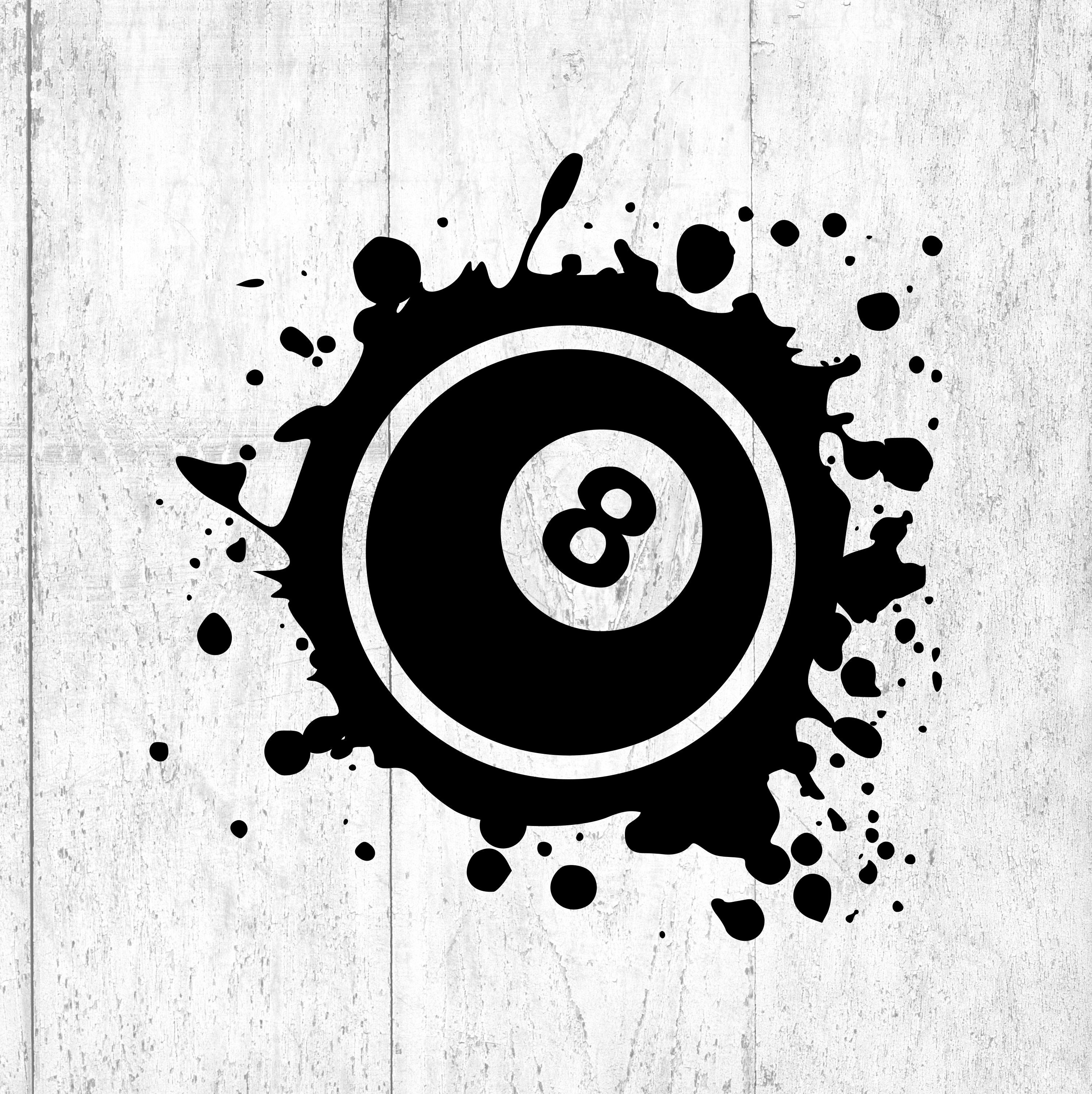 Billiard 8 Ball Splat Ink. Svg Png Eps Dxf Cut Files. - Etsy