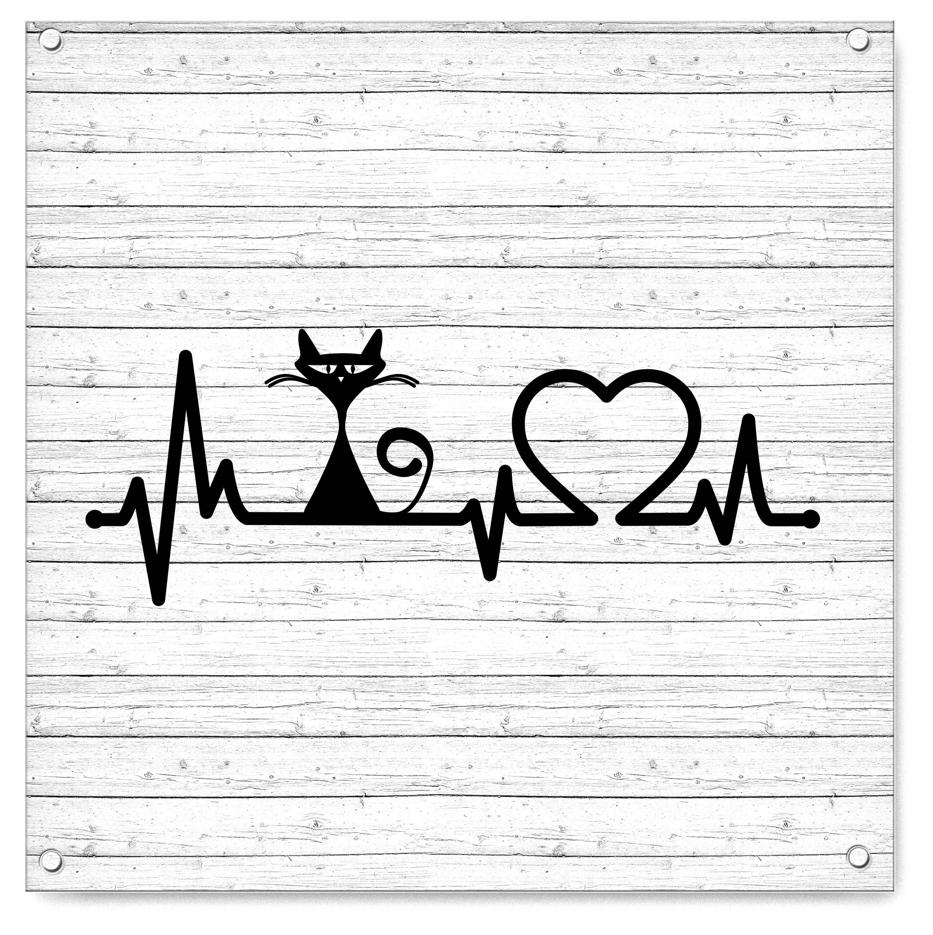 Cat Heartbeat. Svg Png Eps Dxf Cut Files. - Etsy
