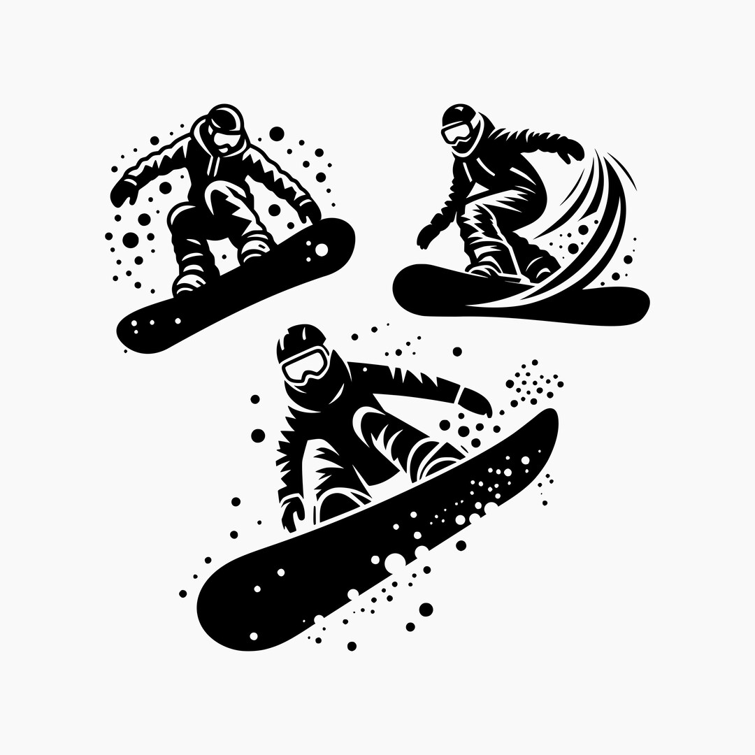 Snowboarding. 3 Svg Bundle. Svg Png Eps Dxf Cut Files. - Etsy