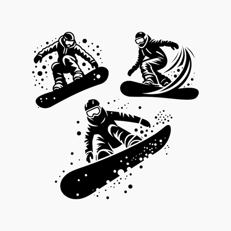 Snowboarding. 3 Svg Bundle. Svg Png Eps Dxf Cut Files. - Etsy