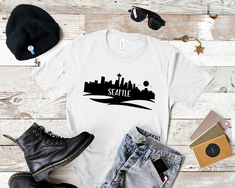 Seattle Skyline Silhouette. Svg Png Eps Dxf Cut Files. | Etsy
