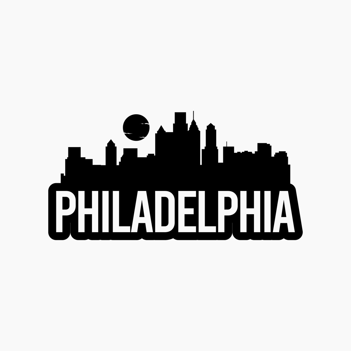 Philadelphia Bold Skyline. Svg Png Eps Dxf Cut Files. - Etsy