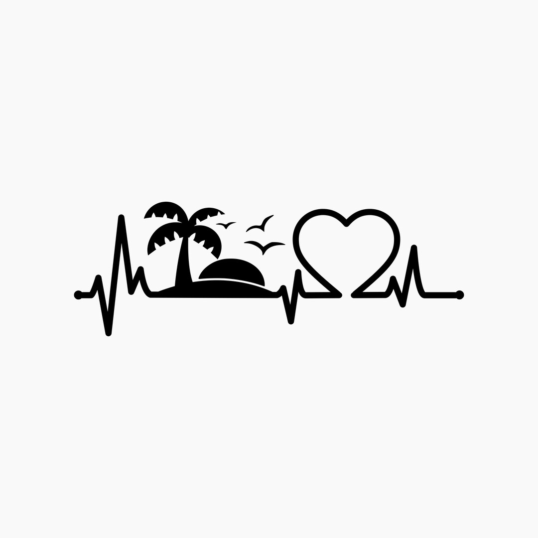 Vacay Mode Heartbeat. Svg Png Eps Dxf Cut Files. - Etsy