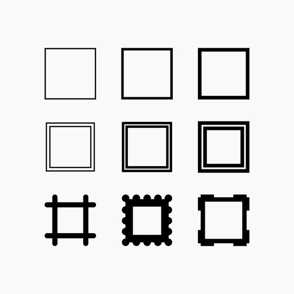 Square Frame Clipart - Etsy