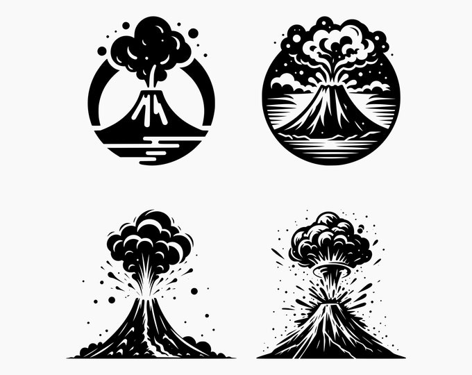 Volcano Svg, Volcano Clipart, Volcano Png, Volcano Dxf Logo, Volcano ...