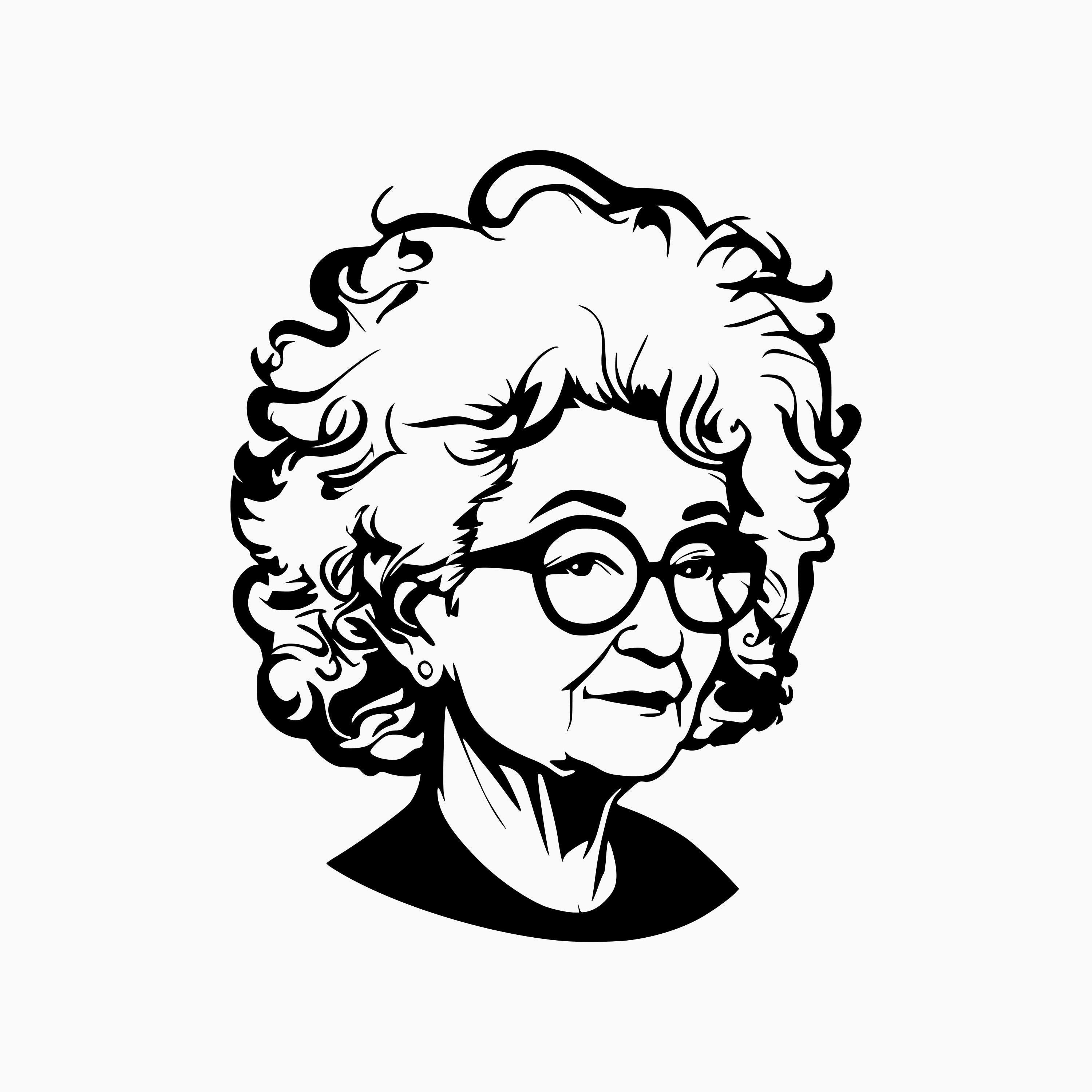 Old Lady Face. Svg Png Eps Dxf Cut Files. - Etsy Canada