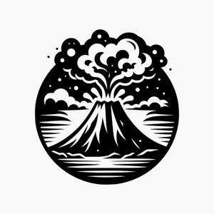 Erupting Volcano. 4 Svg Bundle. Svg Png Eps Dxf Cut Files. - Etsy