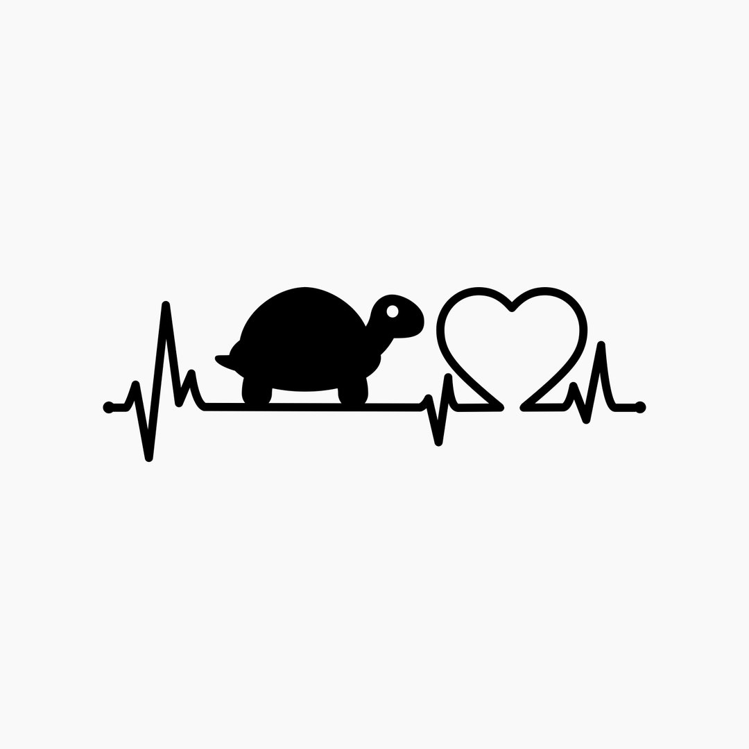 Turtle Heartbeat. Svg Png Eps Dxf Cut Files. - Etsy