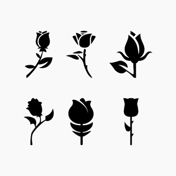 Rose. Svg Png Eps Dxf Cut Files. | Etsy