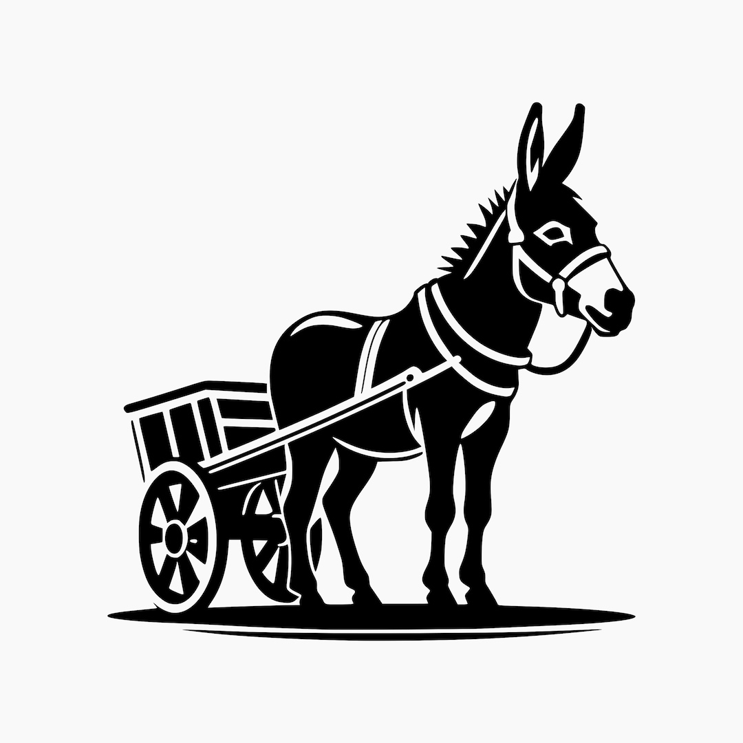 Donkey With A Cart. Svg Png Eps Dxf Cut Files. - Etsy