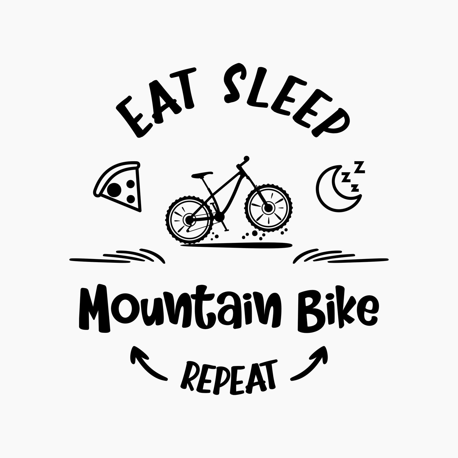 Eat Sleep Mountain Bike Repeat. Svg Png Eps Dxf Cut Files. - Etsy