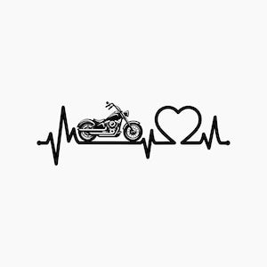 Choppers Motorcycle Heartbeat. Svg Png Eps Dxf Cut Files. - Etsy