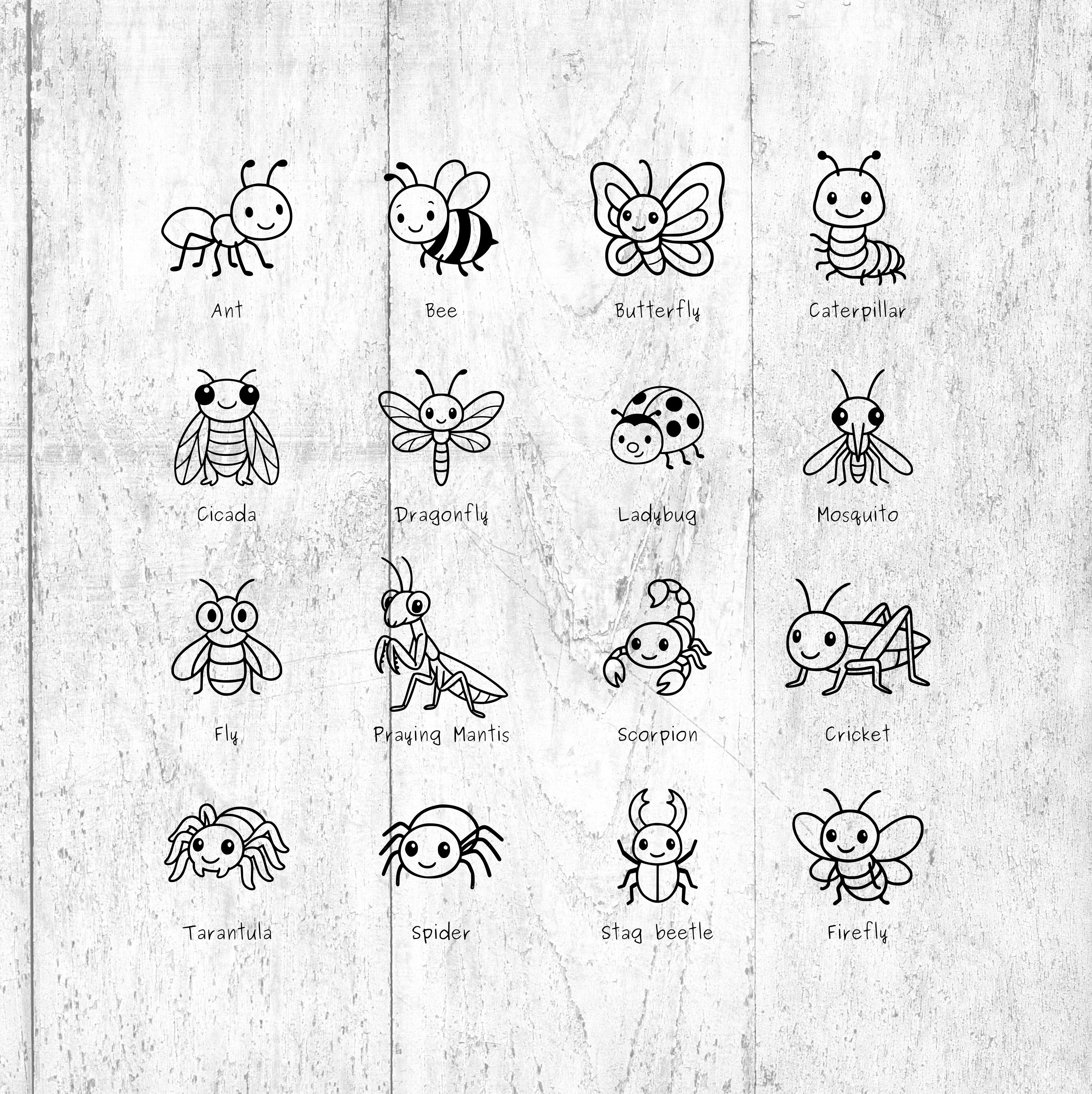 Kawaii Bugs SVG Bundle – Insect Cut Files (png, Eps, Dxf) - Etsy