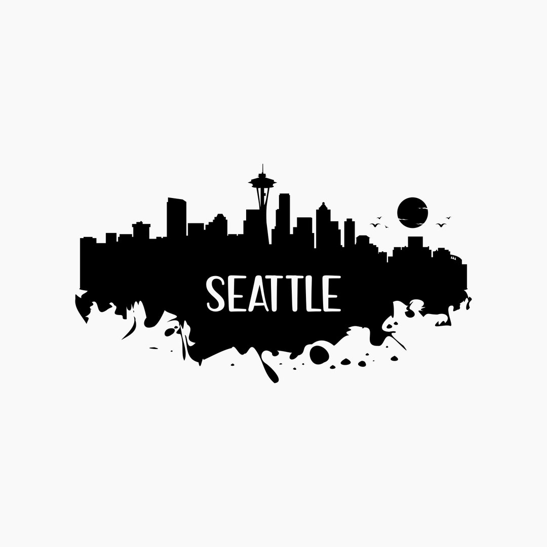 Seattle Skyline Silhouette. Svg Png Eps Dxf Cut Files. - Etsy
