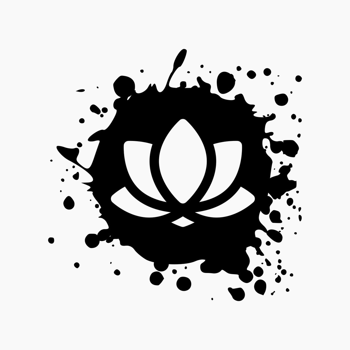 Lotus Flower Splat Ink. Svg Png Eps Dxf Cut Files. | Etsy