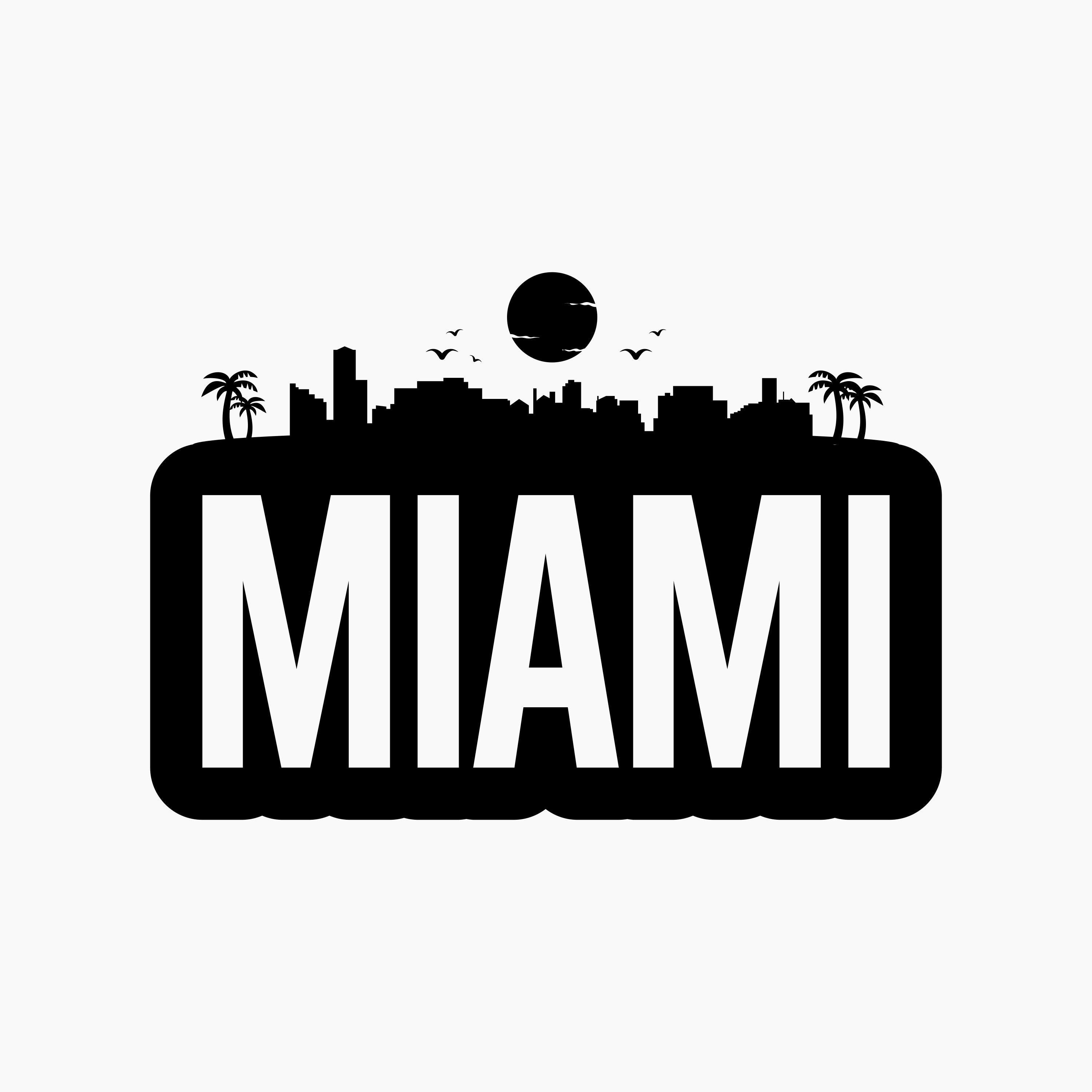 Miami Bold Skyline. Svg Png Eps Dxf Cut Files. - Etsy