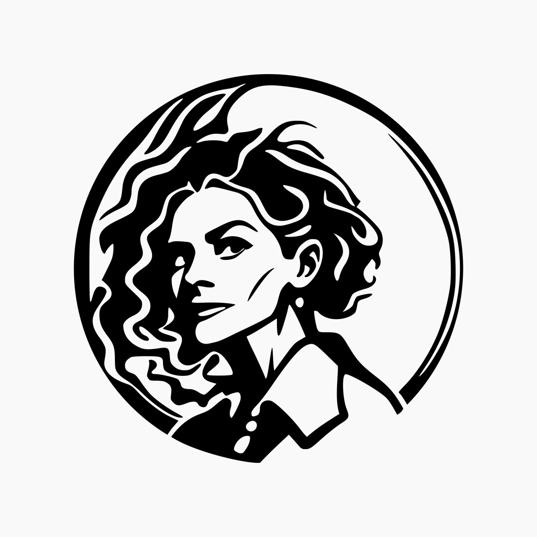 Curly Hair Lady. Svg Png Eps Dxf Cut Files. - Etsy