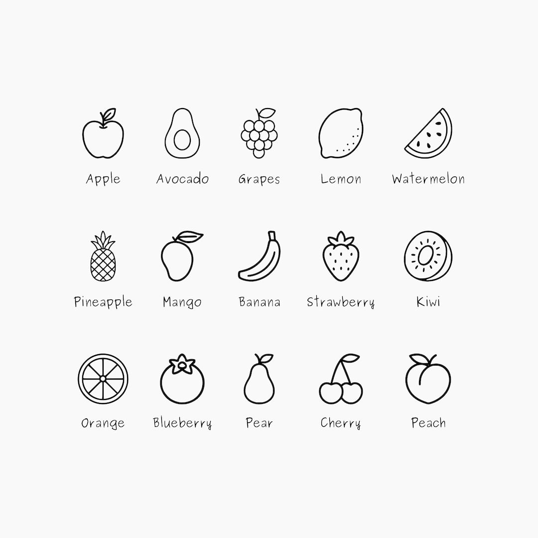 Kawaii Fruits Bundle - Strawberry, Watermelon, Banana, Apple, Orange ...