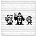 Animals Peace Sign Panda , Gorilla , Chimpanzee. 3 Svg Bundle. Svg Png ...