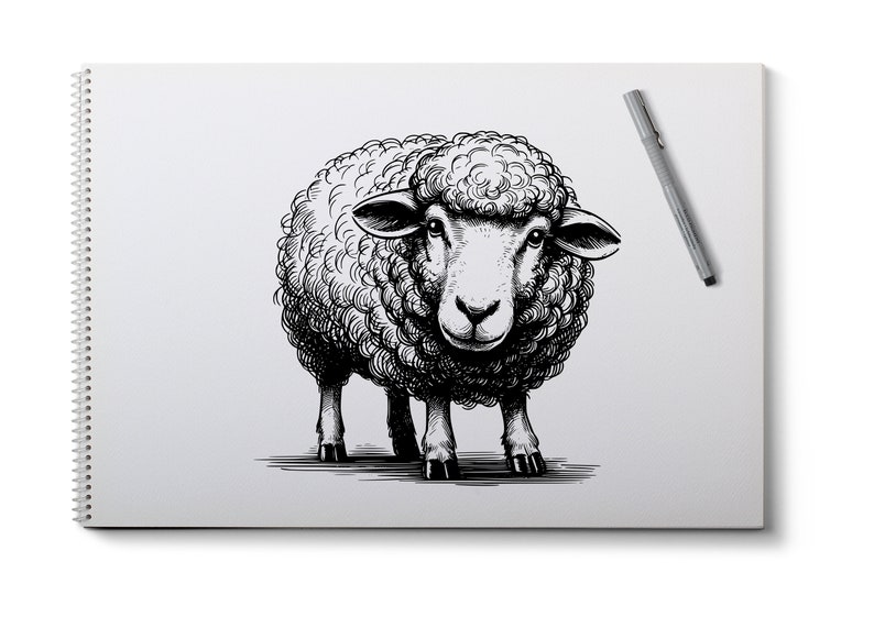 Sheep Sketch Style. Svg Png Eps Dxf Cut Files. - Etsy