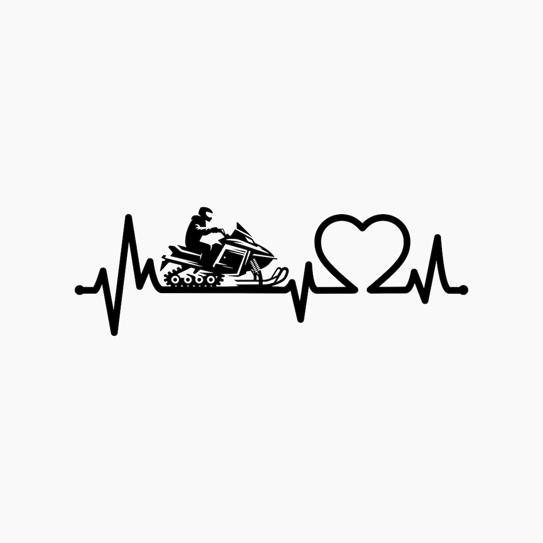 Snowmobile Heartbeat. Svg Png Eps Dxf Cut Files. - Etsy