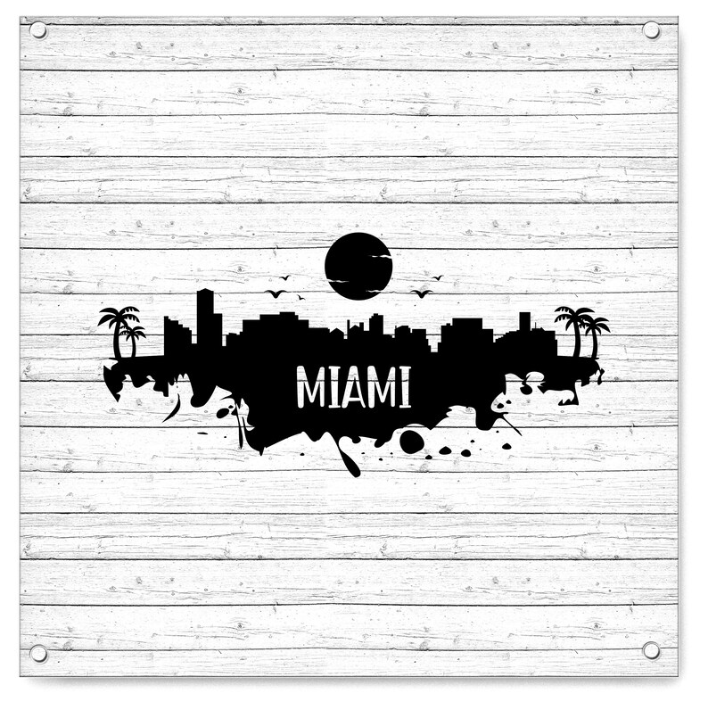 Miami Skyline Silhouette. Svg Png Eps Dxf Cut Files. - Etsy
