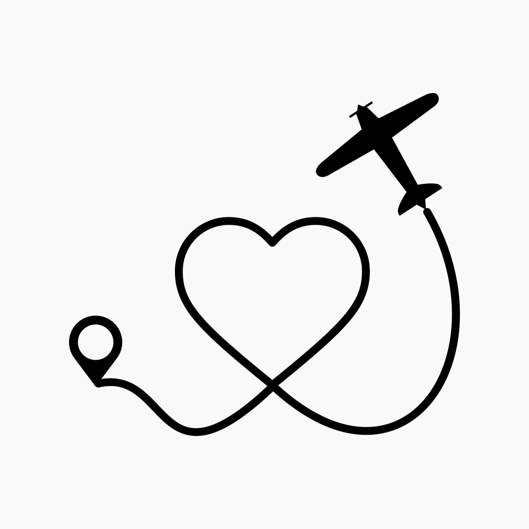 Plane Heart. Svg Png Eps Dxf Cut Files. - Etsy