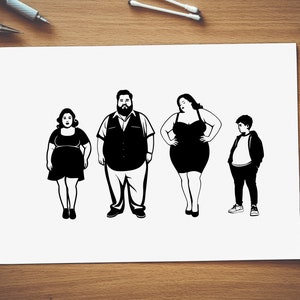 Fat People. Svg Png Eps Dxf Cut Files. - Etsy