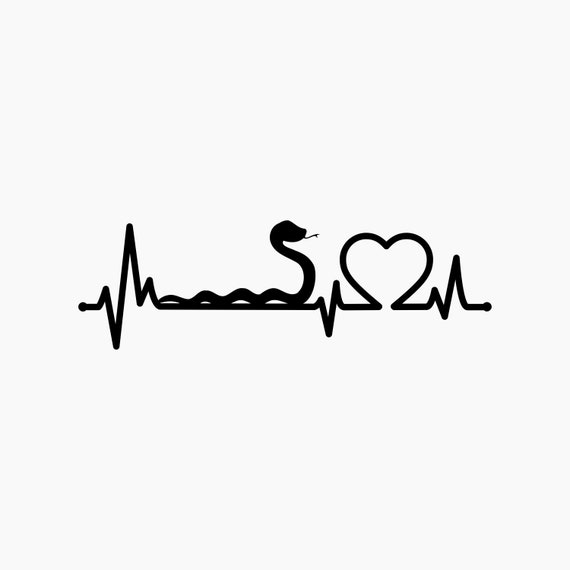 Snake Heartbeat. Svg Png Eps Dxf Cut Files. - Etsy