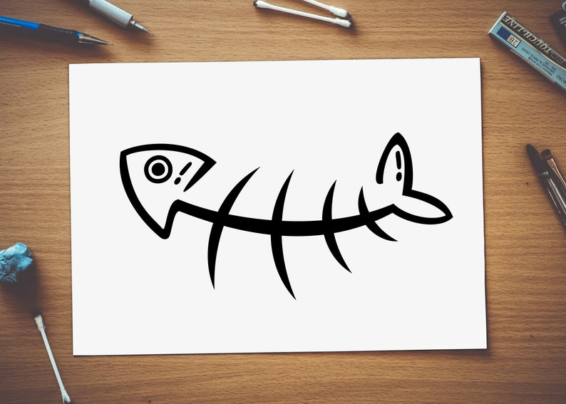 Fishbone. Svg Png Eps Dxf Cut Files. | Etsy