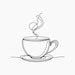 Tea Cup Line Drawing. Svg Png Eps Dxf Cut Files. - Etsy
