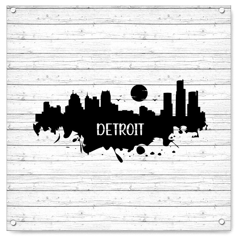 Detroit Skyline Silhouette. Svg Png Eps Dxf Cut Files. - Etsy