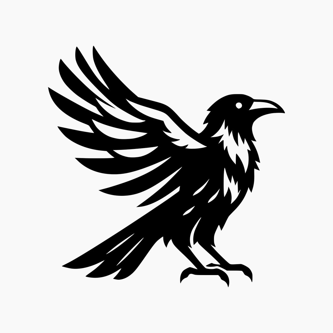 Black Raven. Svg Png Eps Dxf Cut Files. - Etsy