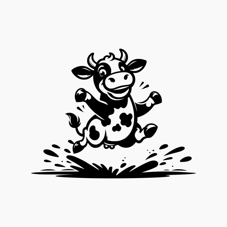 Cow Jumping. Svg Png Eps Dxf Cut Files. - Etsy