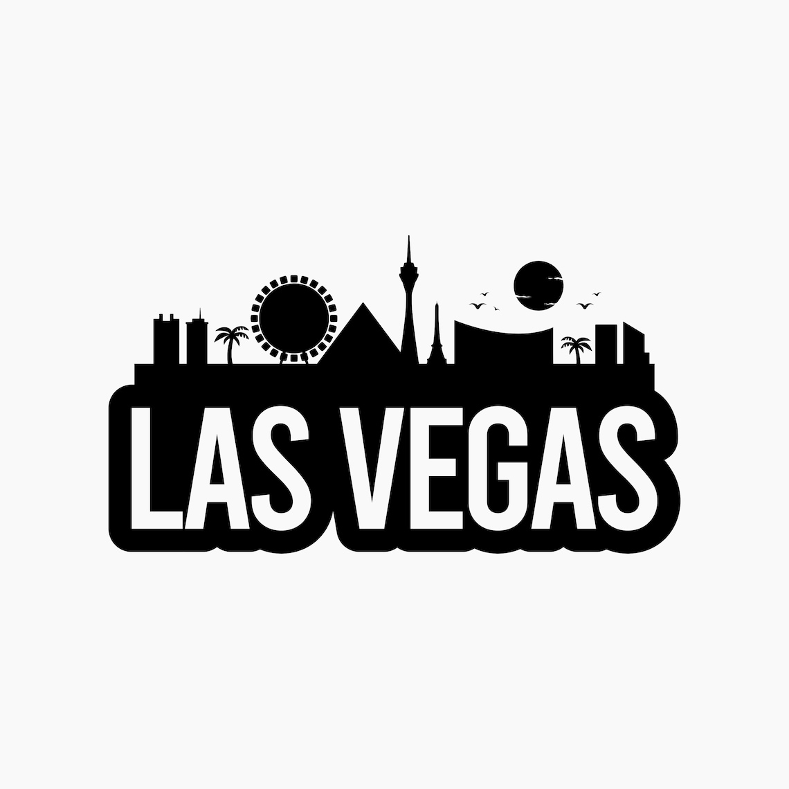 Las Vegas Bold Skyline. Svg Png Eps Dxf Cut Files. - Etsy