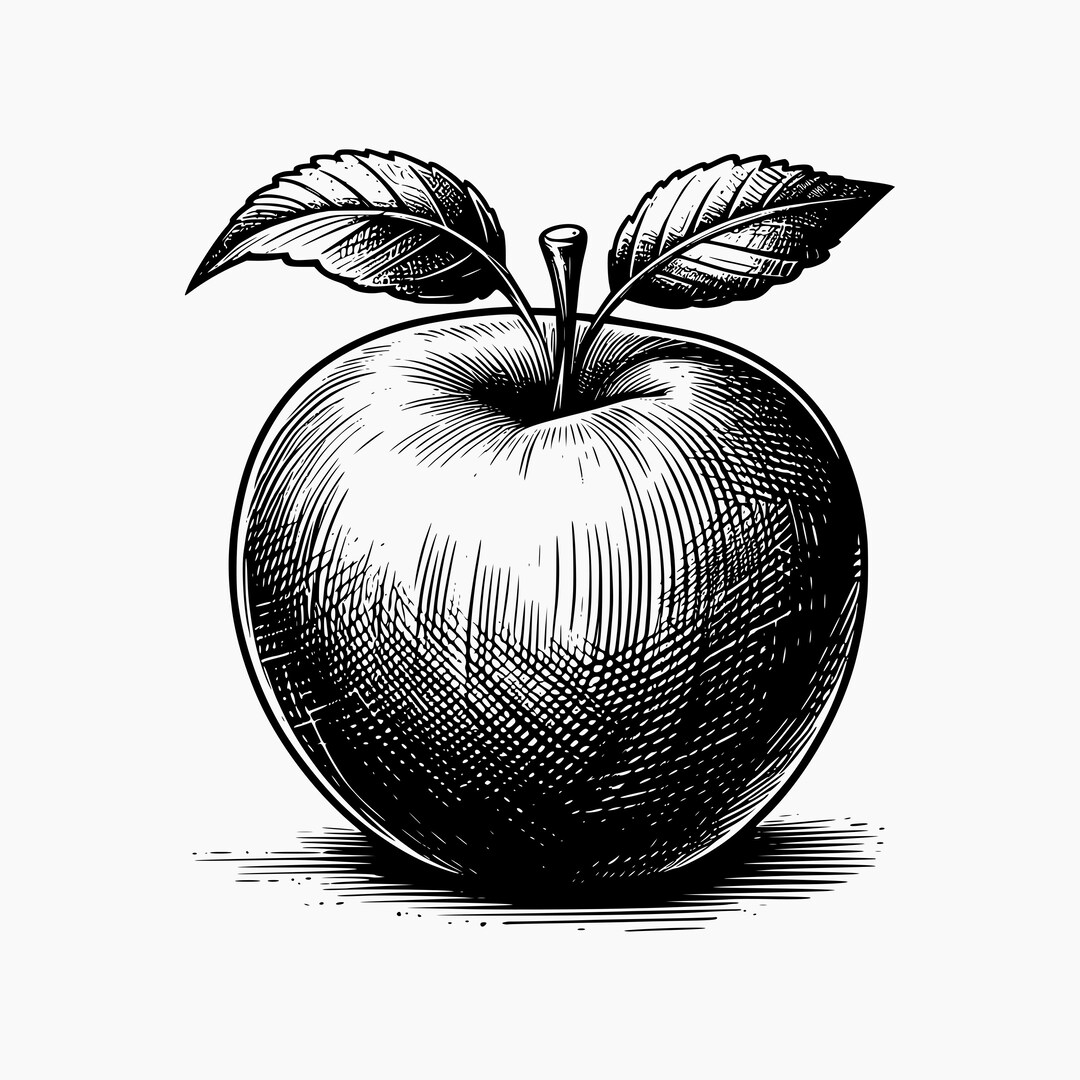 Apple Sketch Style. Svg Png Eps Dxf Cut Files. - Etsy