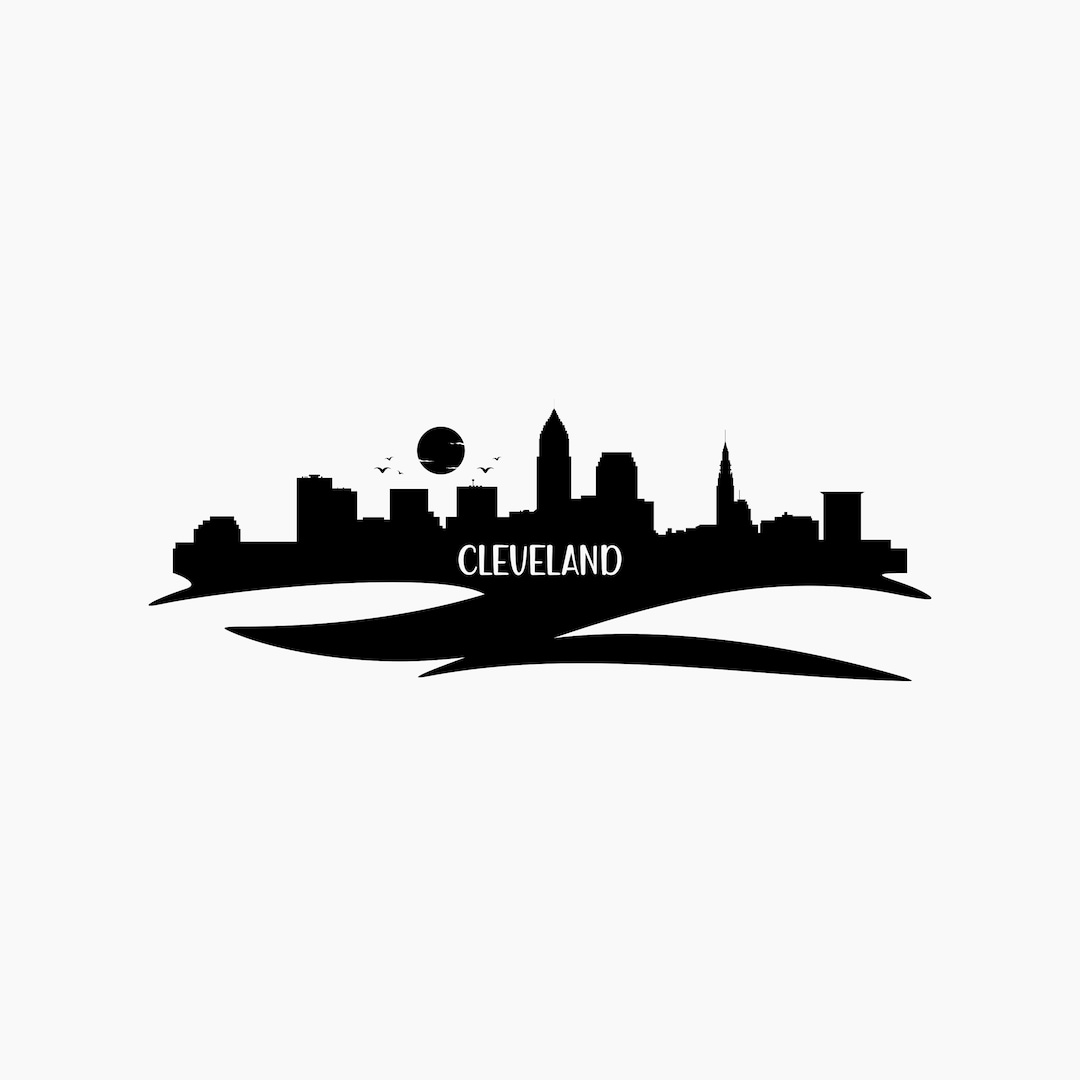 Cleveland Skyline Silhouette. Svg Png Eps Dxf Cut Files. - Etsy