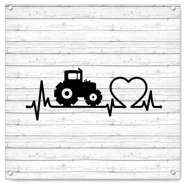 Tractor Heartbeat. Svg Png Eps Dxf Cut Files. - Etsy