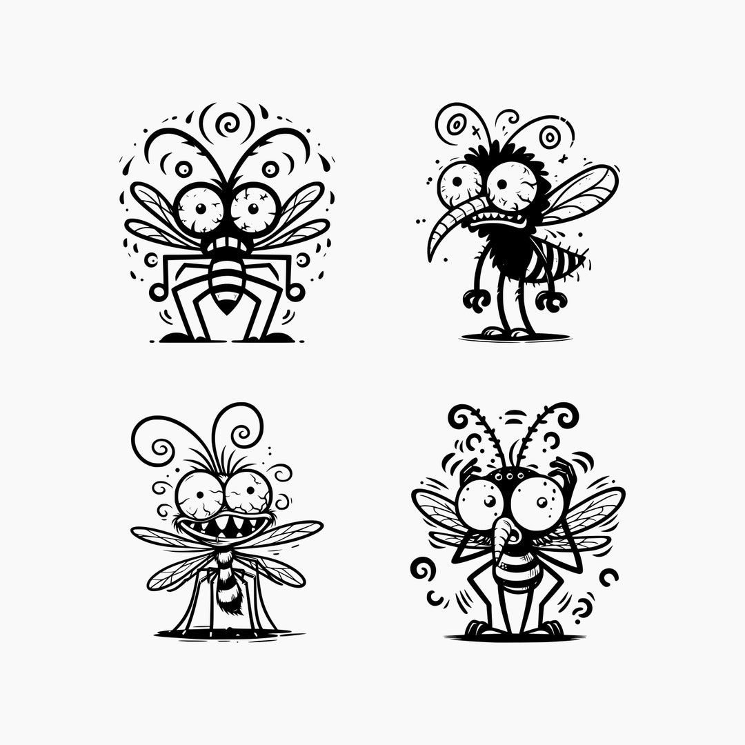 Frazzled Mosquito. 4 Svg Bundle. Svg Png Eps Dxf Cut Files. - Etsy