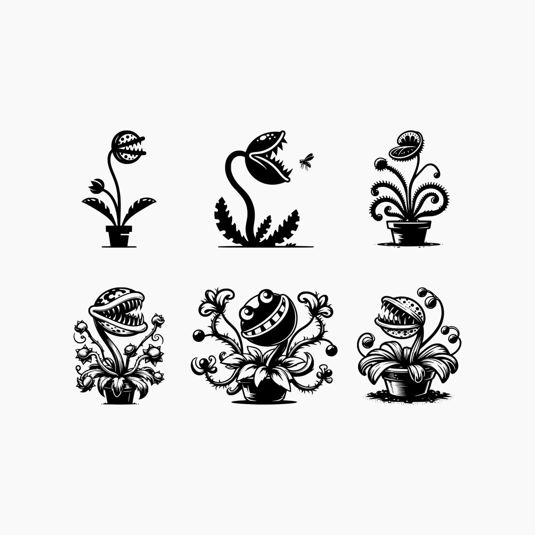Carnivorous Plant. 6 Svg Bundle. Svg Png Eps Dxf Cut Files. - Etsy