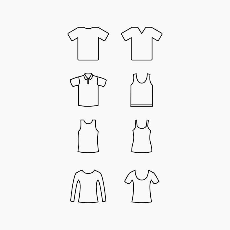 T-shirt Outline. Svg Png Eps Dxf Cut Files. - Etsy