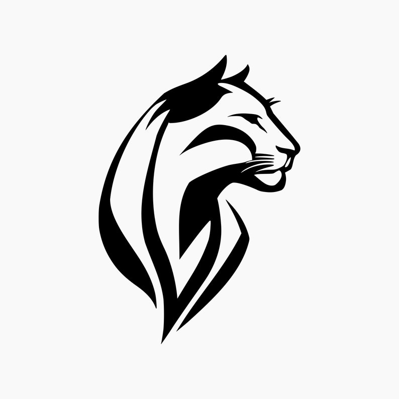 Puma Head Minimalist. Svg Png Eps Dxf Cut Files. - Etsy