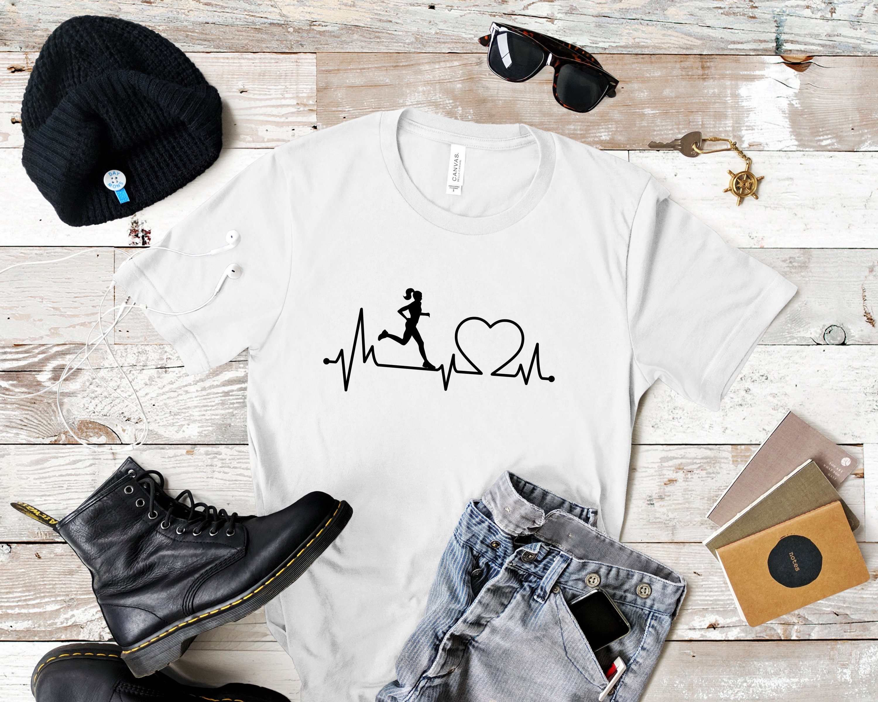 Runner Girl Heartbeat. Svg Png Eps Dxf Cut Files. - Etsy
