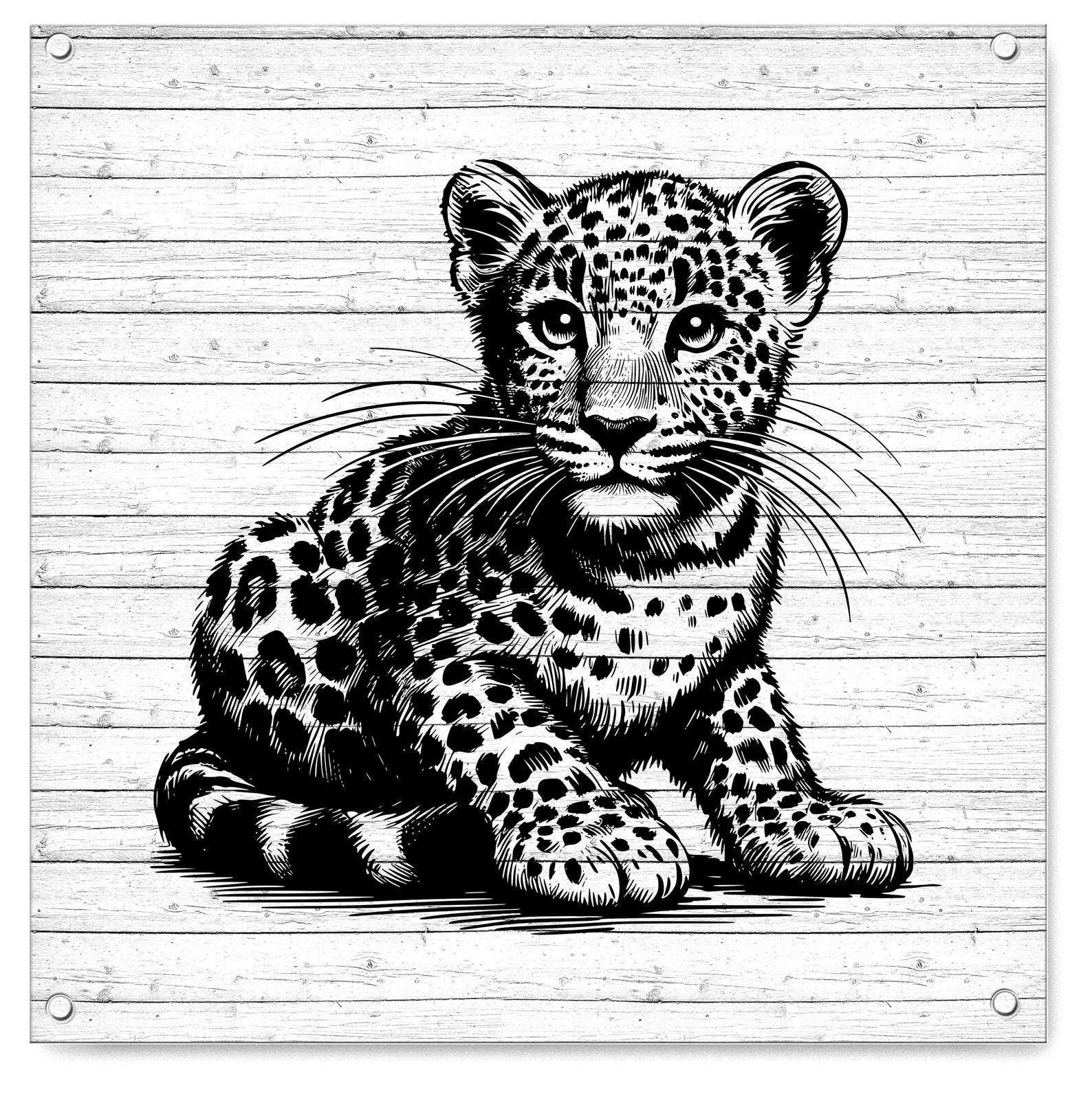 Leopard Cub Sketch Style. Svg Png Eps Dxf Cut Files. - Etsy