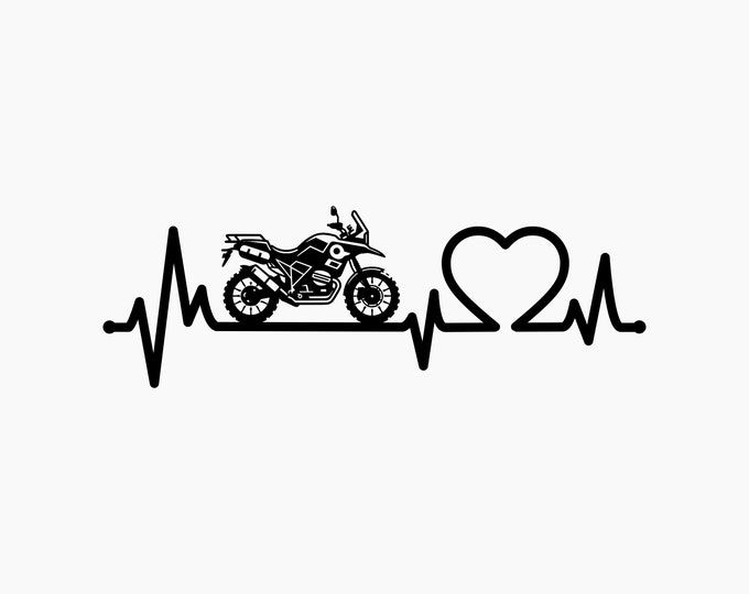 Touring Motorcycle Heartbeat. Svg Png Eps Dxf Cut Files. - Etsy